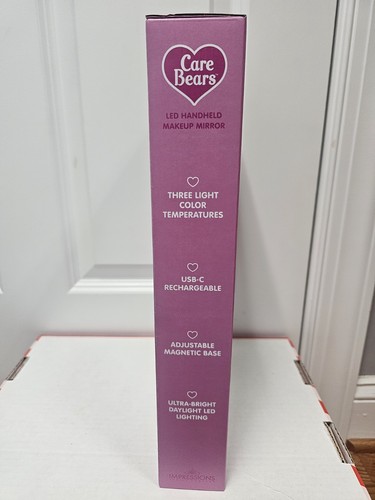 CARE BEARS LED HANDHELD MAKEUP MIRROR IMPRESSIONS PINK CHEER BEAR - NEW ...