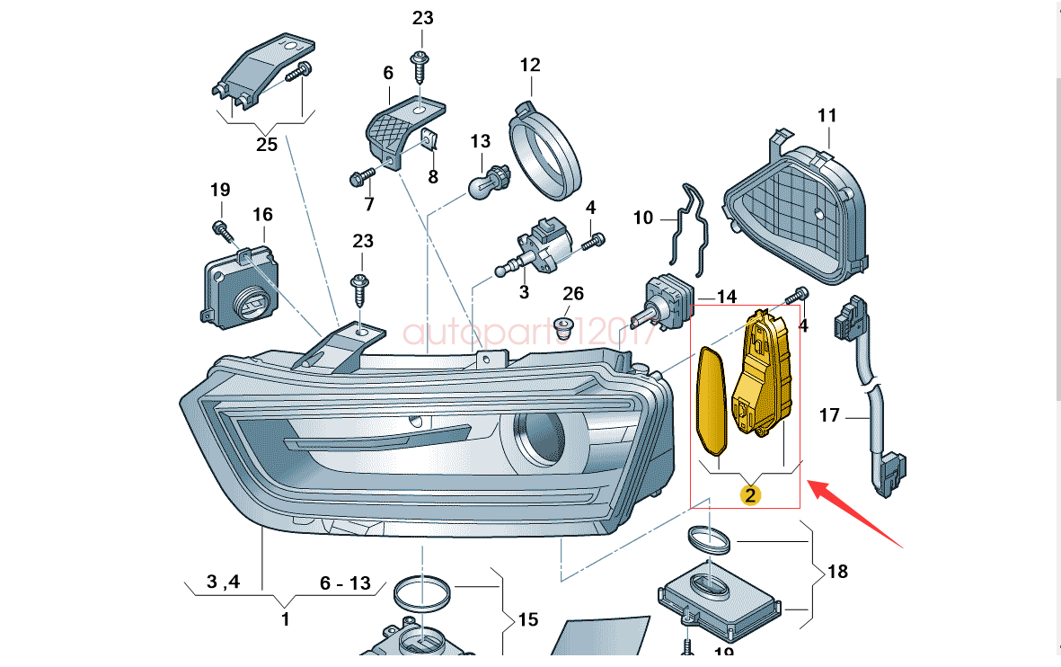 Genuine Headlight Lamp LED Cotrol Unit for AUDI Q3 12-14 8U0941475A for ...