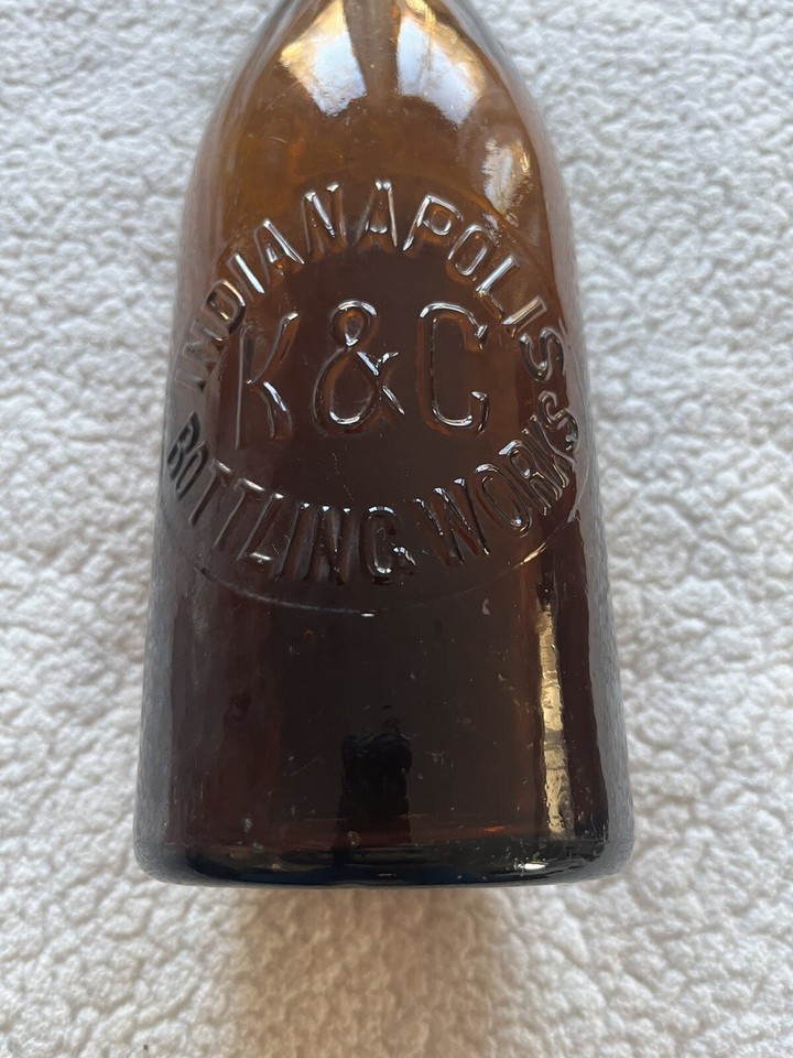 RARE Antique Klee & Coleman Bottling Works Brown Glass Advertising Blob ...