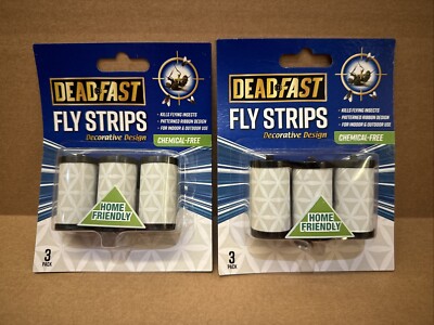 2 x Deadfast Window Fly Strips Insect Bug Catcher Trap Strip Sticky 6 ...