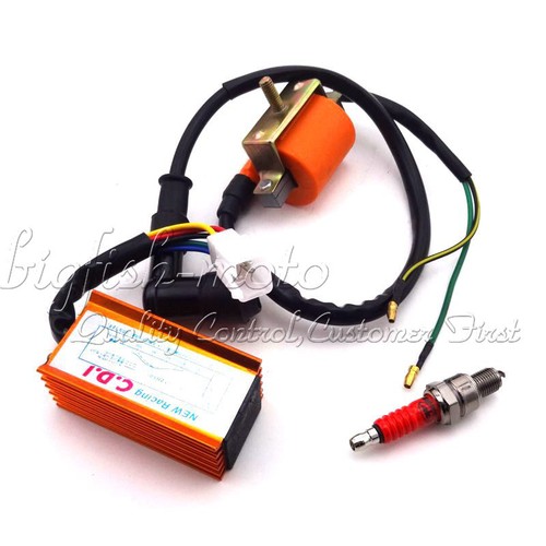 Racing Ignition Coil CDI Spark Plug For 70 90 110 125 cc ATV Quad Pit ...
