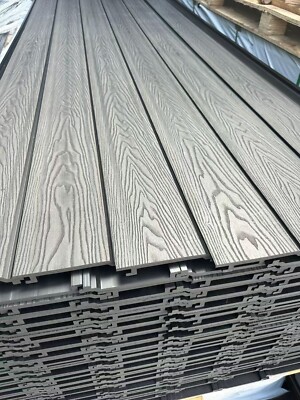 4m by 150mm Composite Cladding Woodgrain Grey and Black | eBay UK