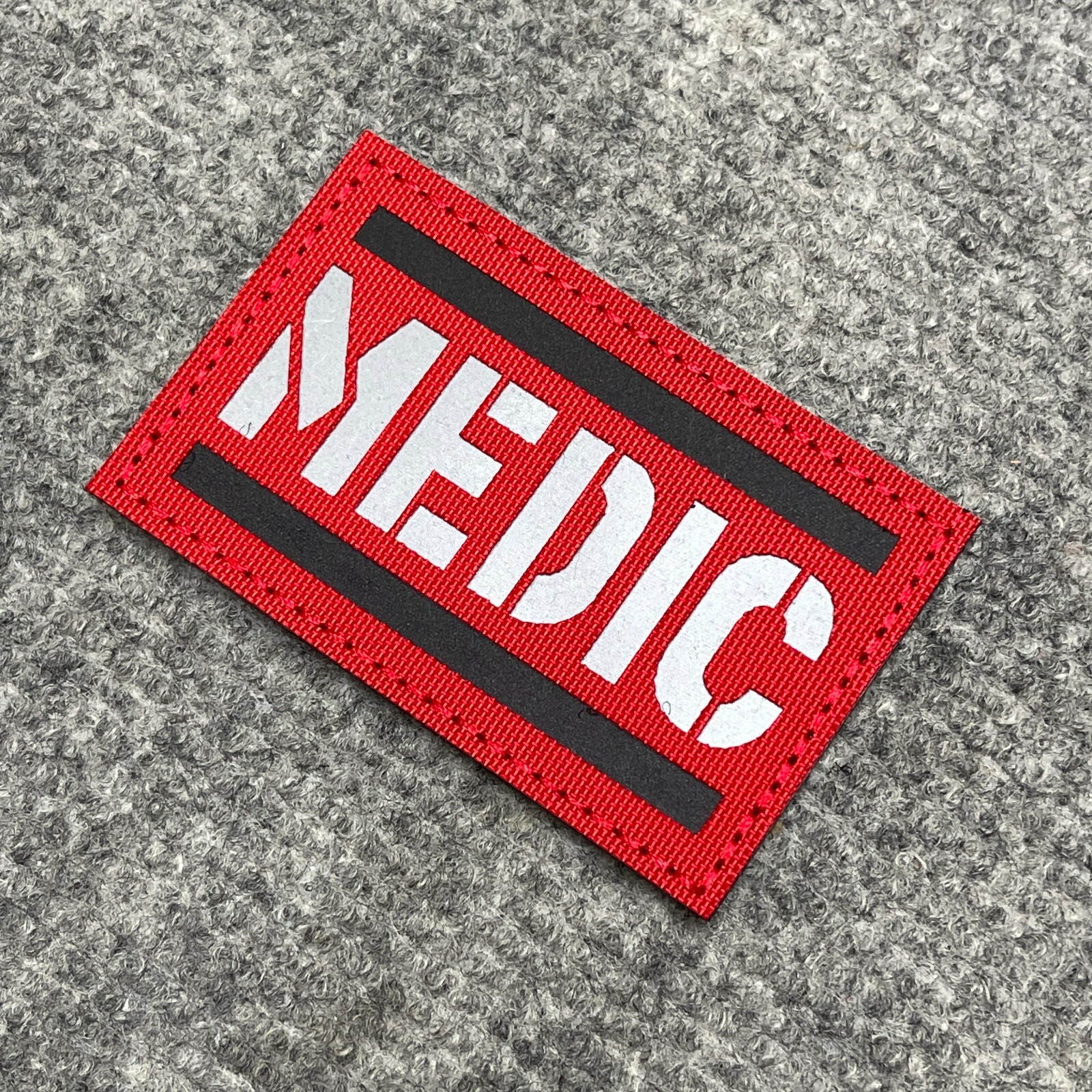 Red & Black Reflective IR Laser Cut Medic Morale Patch for UBACS ...