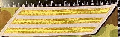 US Navy Gold on White Three Bar CPO Service Stripes or 3 bar Hash Marks ...