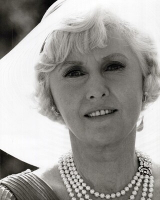 Barbara Stanwyck early 1970's portrait wearing pearl necklace 8x10 inch ...