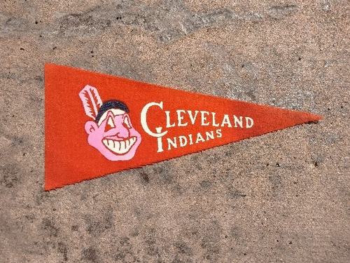Vintage CLEVELAND INDIANS Felt Pennant CHIEF WAHOO 9" x 4" free ship | eBay
