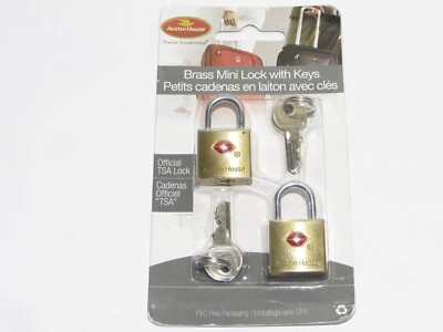 Austin House TSA Approved Brass Mini Luggage Locks with Keys | eBay