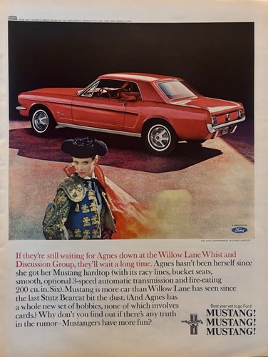 1965 Ford Mustang Hardtop Original Large Print Ad | eBay