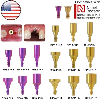 US Dental Healing Abutment Cap NP/RP Compatible Nobel Biocare ∅3.6 ∅5.0 ...