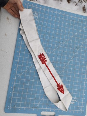 Vintage BSA Order of the Arrow Vigil Sash White Red Embroidered Arrow ...