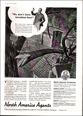 1937 Vintage ad North America Agent Insurance retro House Tree 03/19/23 ...