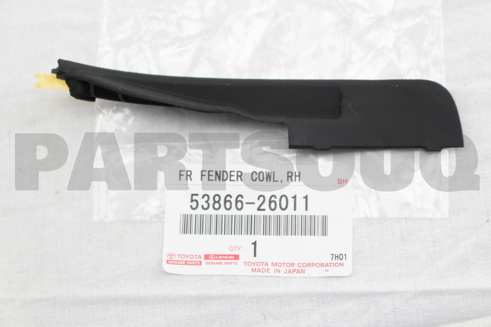5386626011 Genuine Toyota SEAL, FRONT FENDER TO COWL SIDE, RH 53866 ...