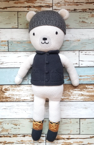 Cuddle and Kind Hudson the Polar Bear Plush Animal Toy Hand Knit Peru ...