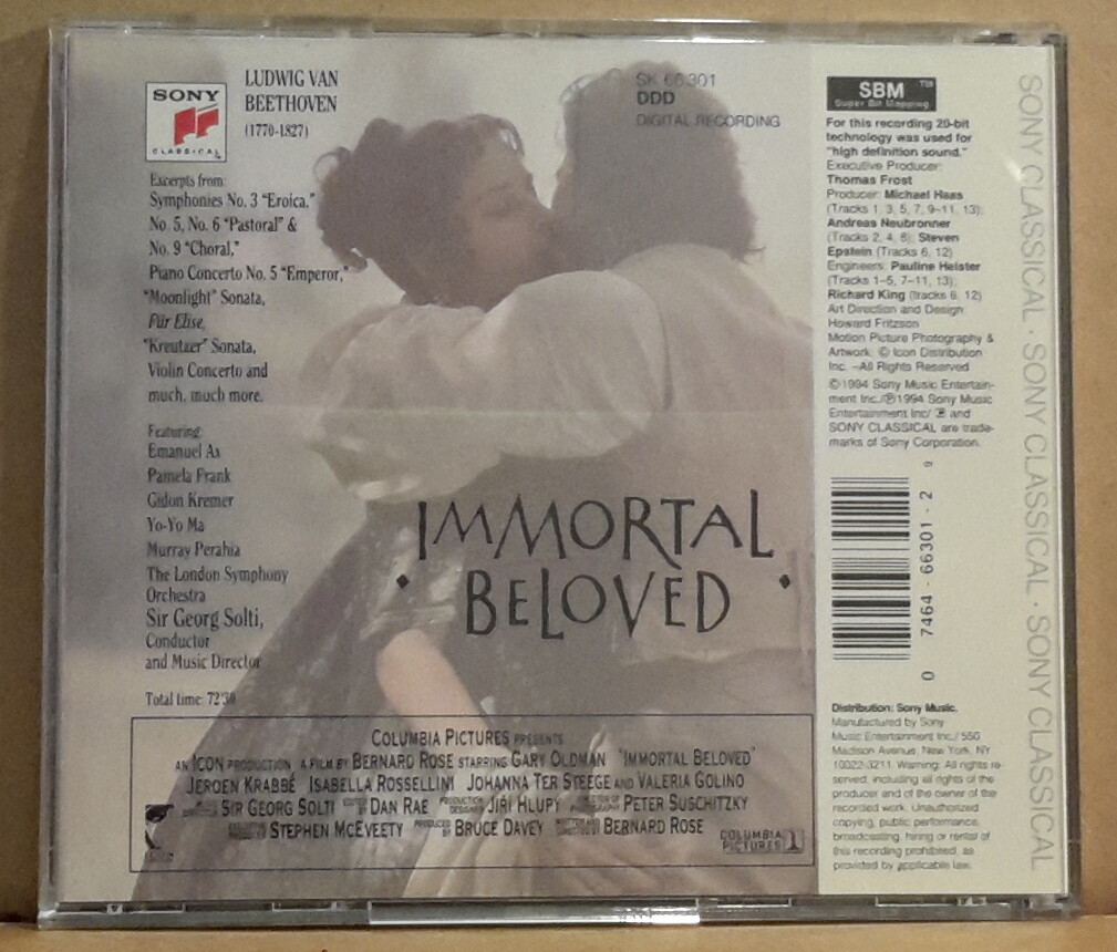 IMMORTAL BELOVED - SOUNDTRACK G. SOLTI 1994 SONY SK 66 301 US CD YO-YO ...