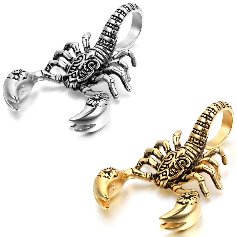 Mens Womens Stainless Steel Scorpio Zodiac Scorpion Pendant Necklace ...