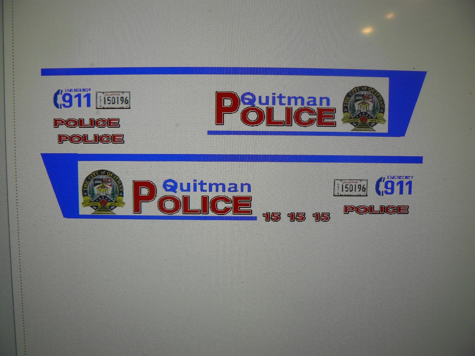 Quitman Louisiana Police Car Decals 1:24 | eBay