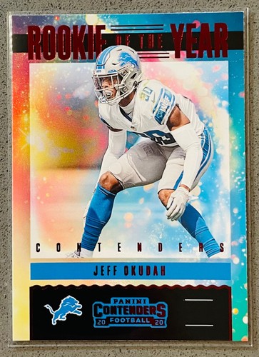 2020 Panini Contenders Football RY-JOK Jeff Okudah Red Rookie of the ...