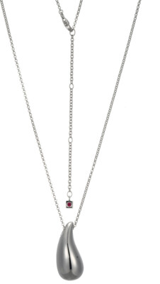 ELLE Jewelry - 17"+3" Sterling Silver Necklace with Teardrop Pendant | eBay