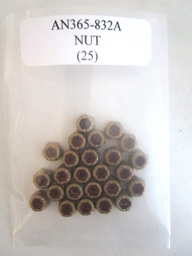 AN365-832A Hex Nut 8-32 Self-Locking with Nonmetallic Insert Steel ...