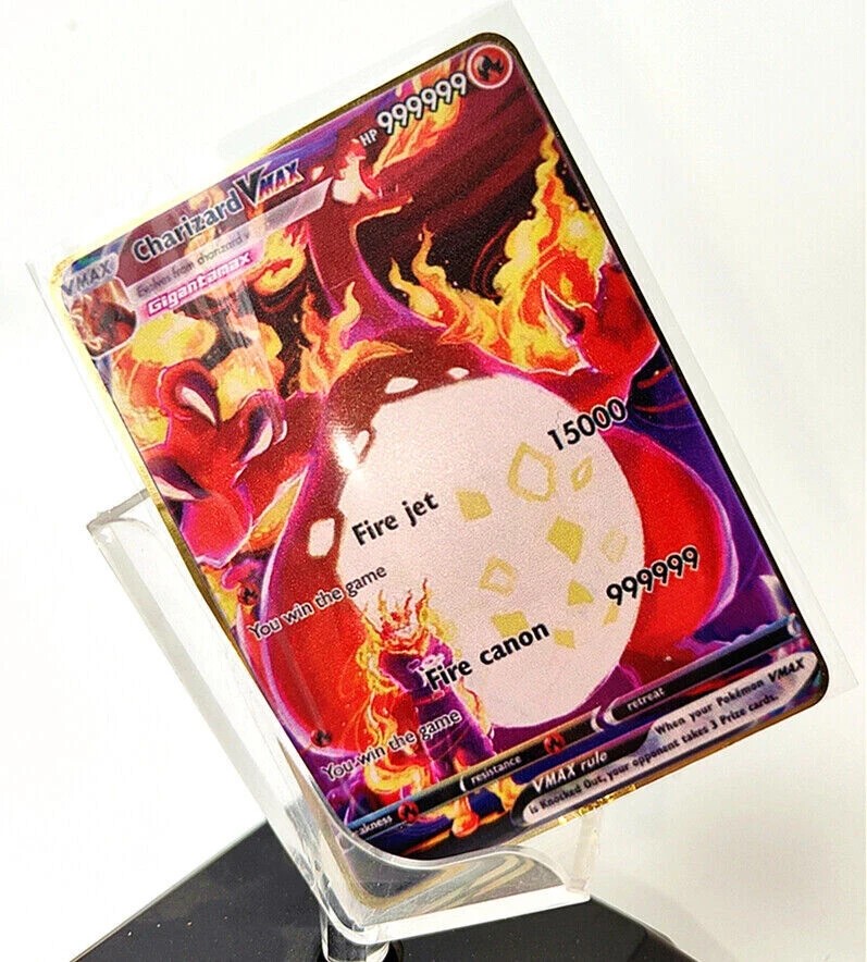 Charizard VMAX 999999point Gold Metal Pokemon Card Collectible Display ...