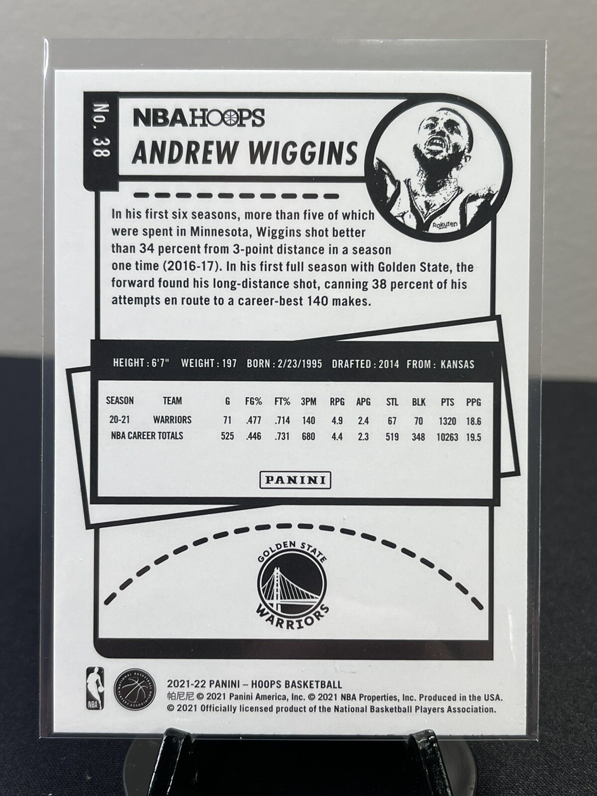2021-22 Panini Hoops #38 Andrew Wiggins Golden State Warriors ...