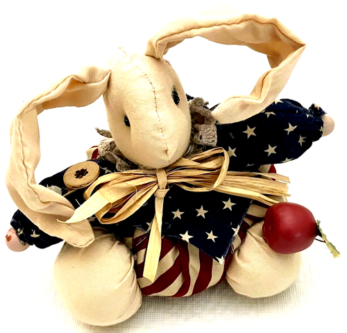 Vintage Bunny Rabbit Stuffed Muslin Hand Crafted Stars & Striped ...