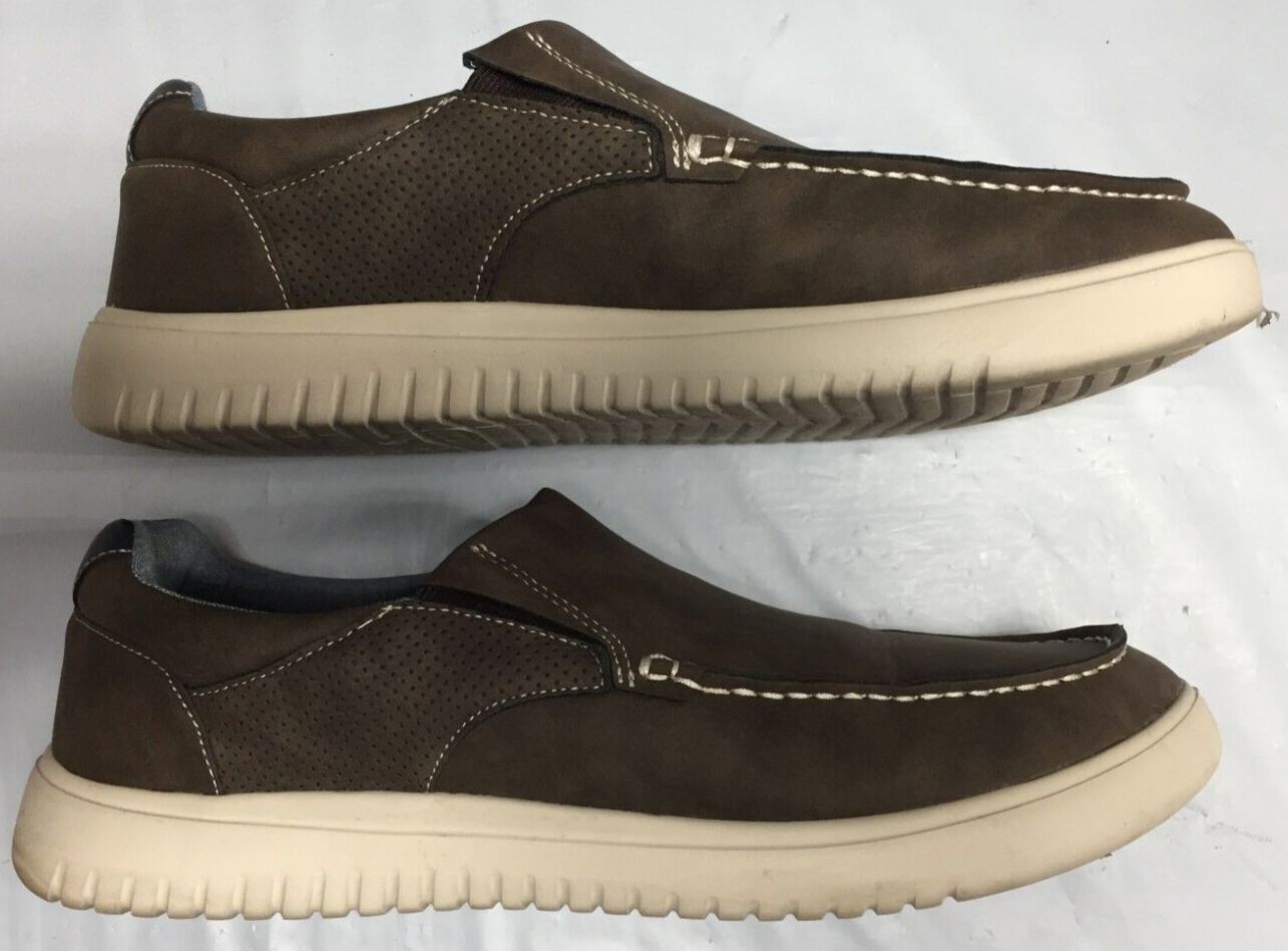 IZOD Mens Hampton Memory Foam Slip On Casual Walking Shoes Brown Sz 10. ...