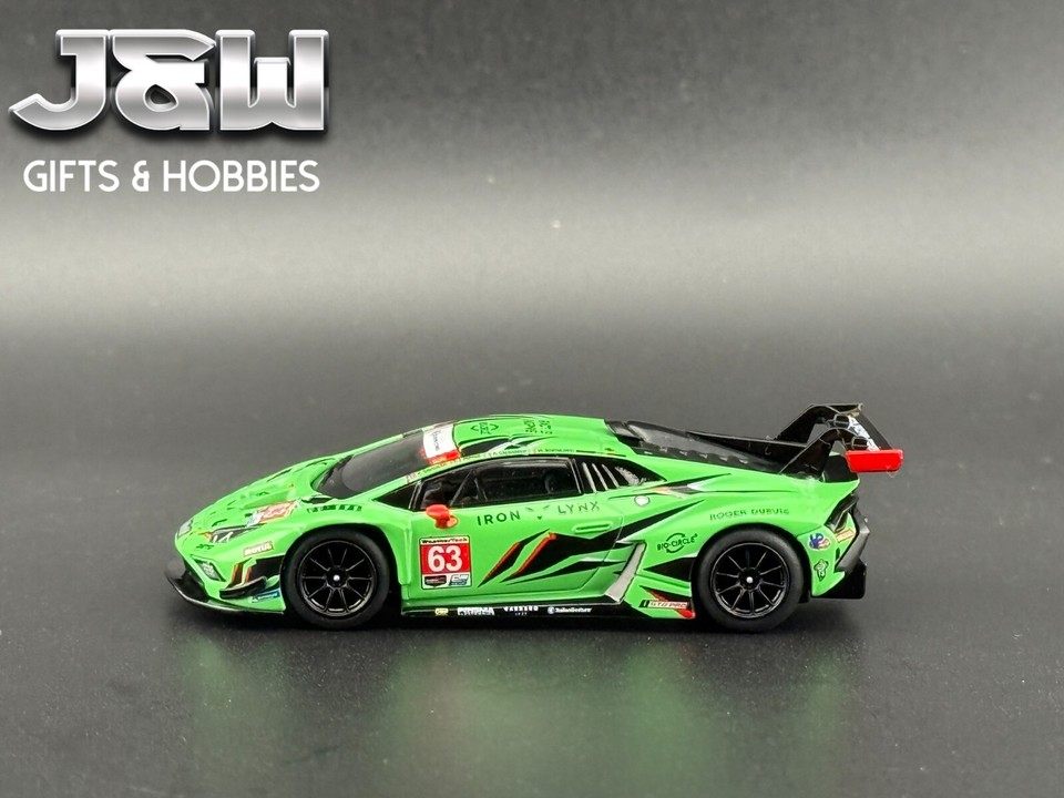 Mini GT Lamborghini Huracán GT3 EVO2 #63 Iron Lynx IMSA 23 Daytona 24 ...