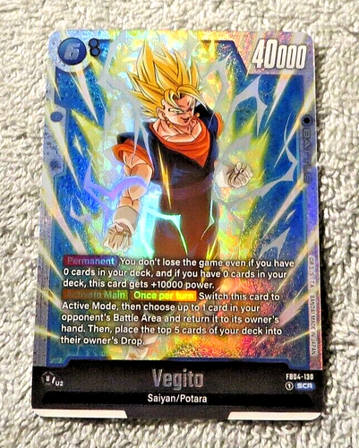 Vegito FB04-130 SCR Secret Rare Full Art - Dragon Ball Fusion World ...