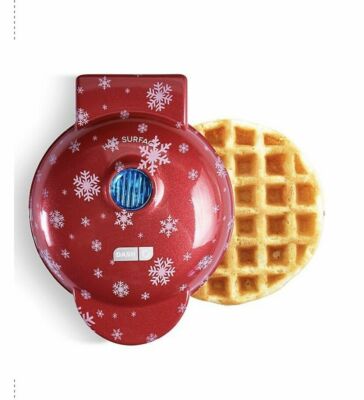 (2-Units) Dash WONDERFUL Mini Waffle Maker Red Snowflakes Winter Theme ...