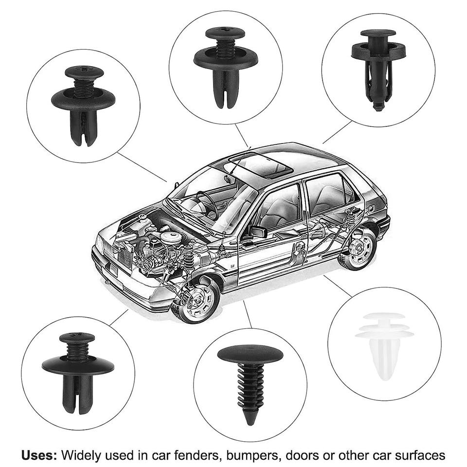100Pcs Car Retainer Clips Auto Fasteners Push Trim Clips Pin Rivet ...