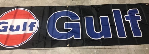 🔥 🔥 GULF OIL SIGN 2x8 FLAG/BANNER SHELL BRAND | eBay