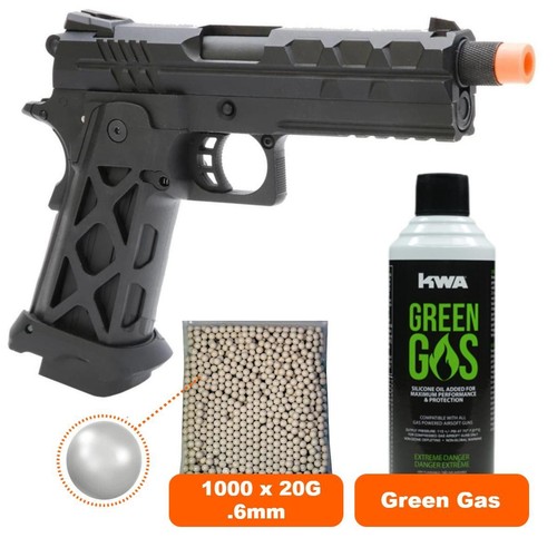 SRC Tartarus MKII Green Gas Blowback GBB 300 FPS Airsoft Pistol Handgun ...