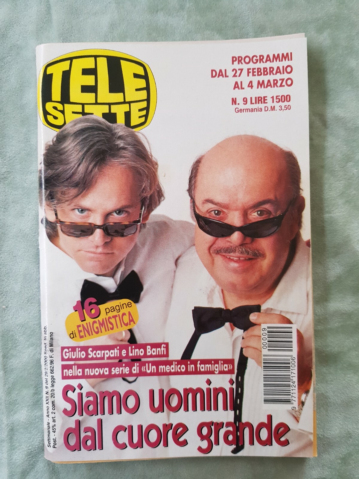 55) TELESETTE ITALIAN MAGAZINE N 9/2000 LINO BANFI KHALED KENZA MALETTA CANALIS | eBay