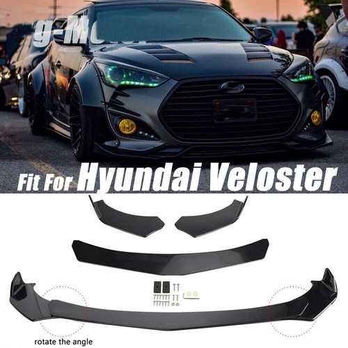 For Hyundai Veloster 2012-2020 Front Bumper Lip Glossy Black Body Kit ...