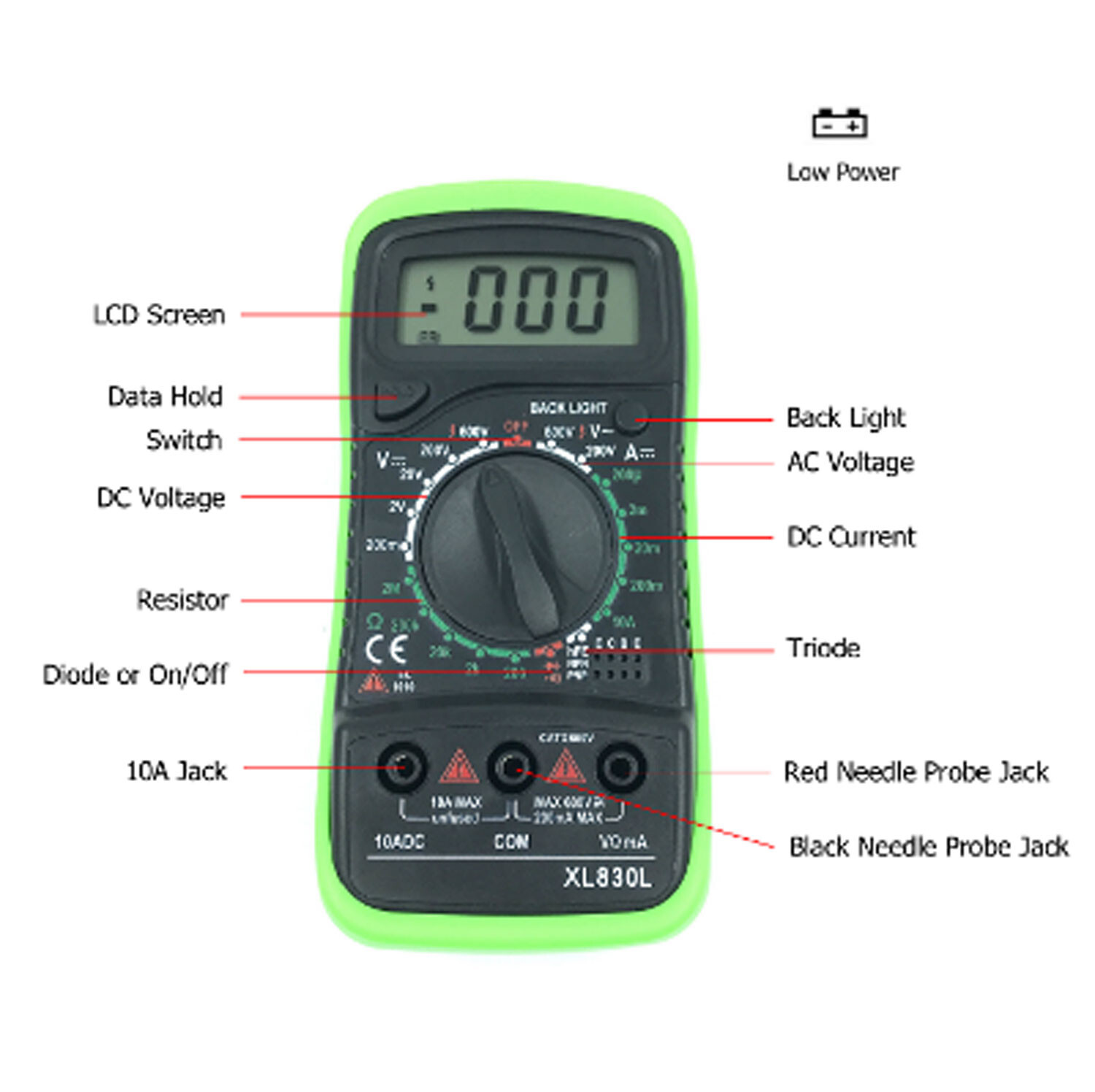 LCD Digital MULTIMETER Voltmeter Ammeter Ohmmeter Volt AC DC Tester ...