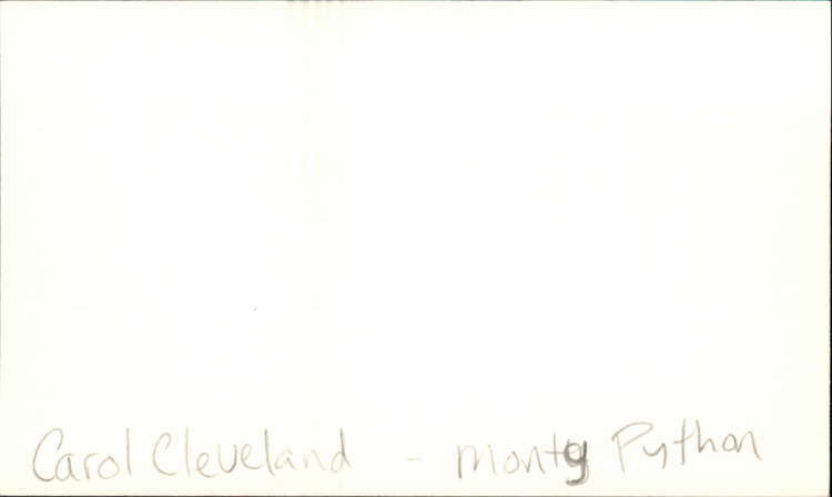 Carol Cleveland Actress Monty Python Signed 3" x 5" Index Card | eBay