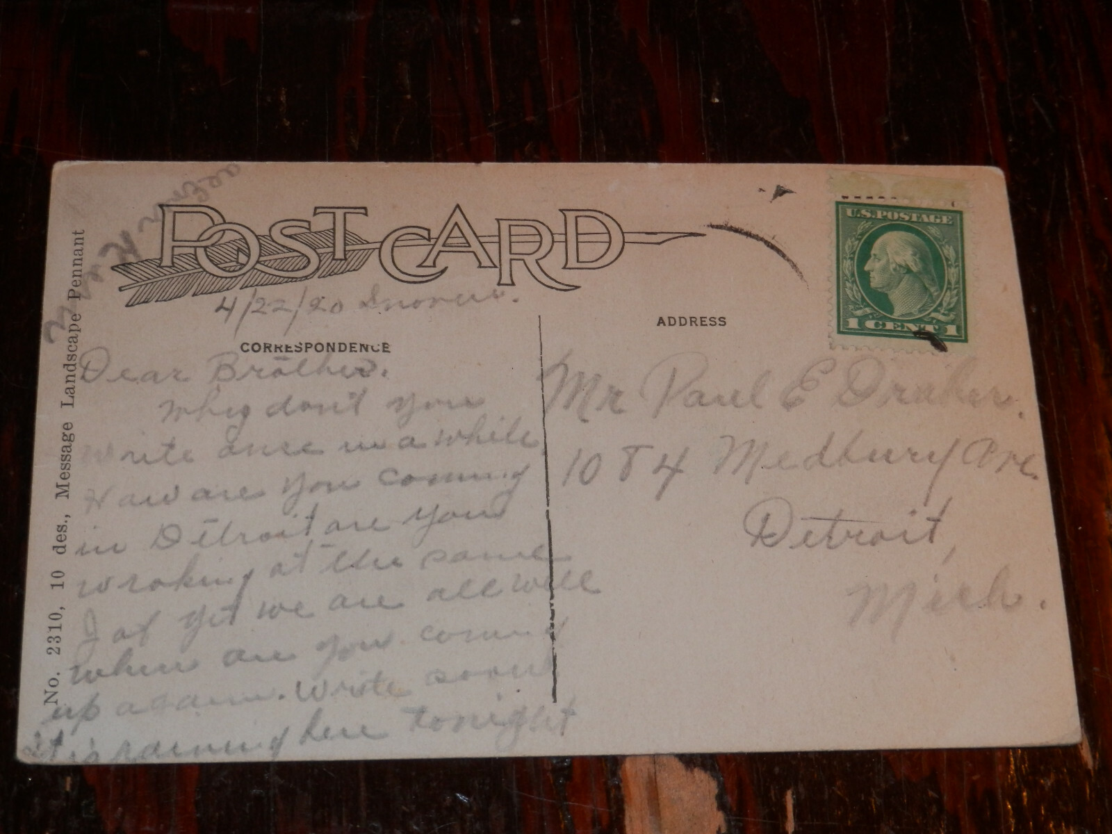 SNOVER MI - RARE OLD POSTCARD - A MESSAGE FROM...- SANILAC COUNTY | eBay