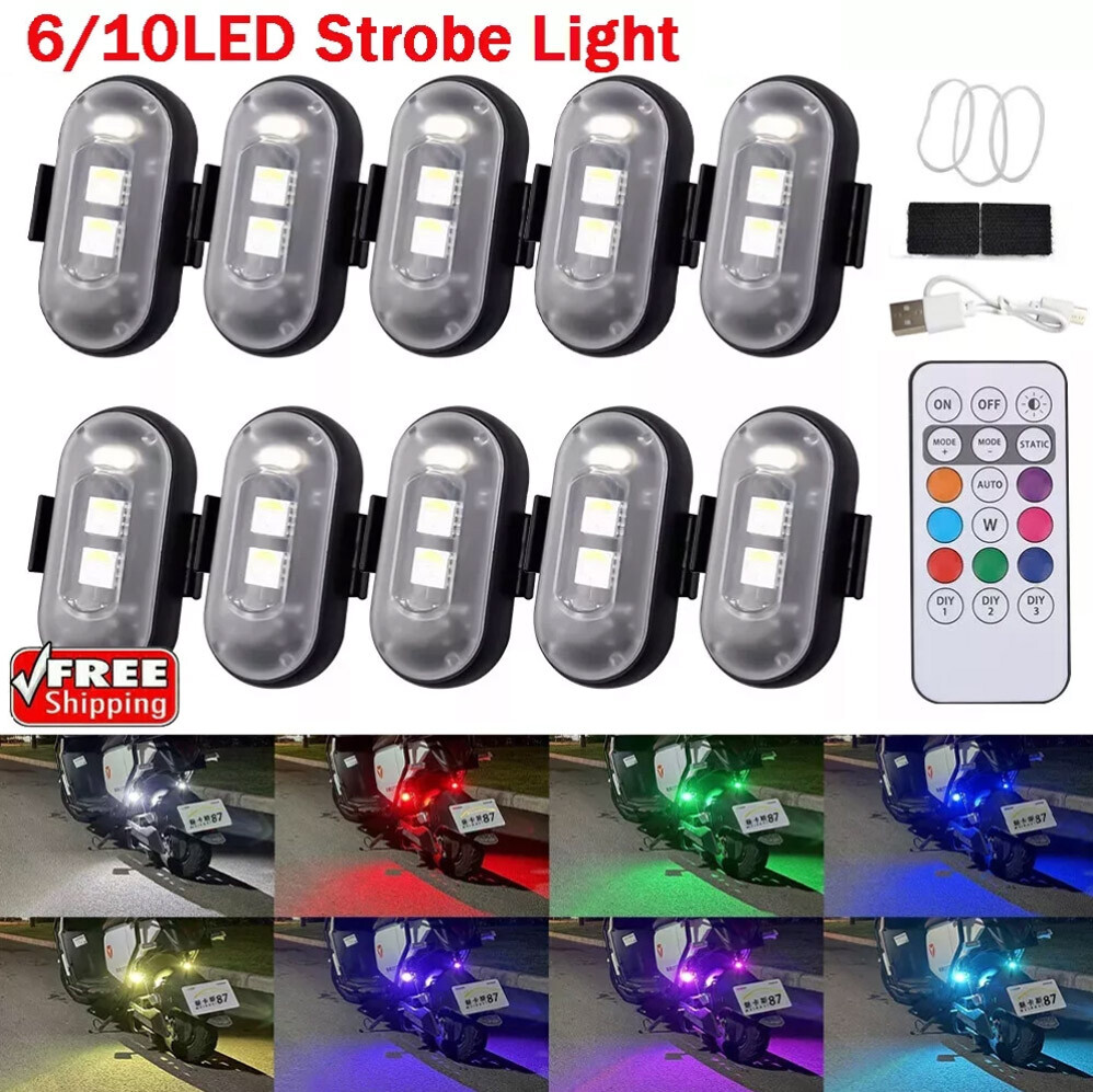 RGB LED Strobe Light Wireless Remote Control For Car Bike Motorcycle ...
