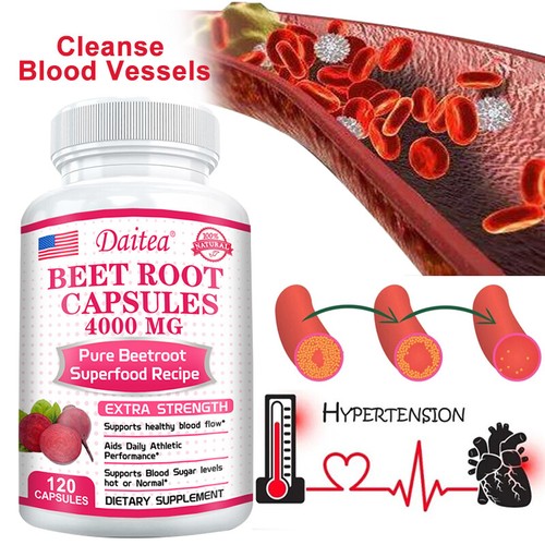 Beet Root 4000mg Capsules,Improve Cardiovascular Health,Controls Blood ...
