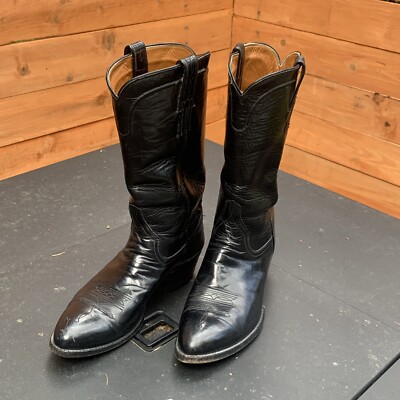 Foley handmade made in the USA black cowboy boots size 8 1/2 E Vintage ...