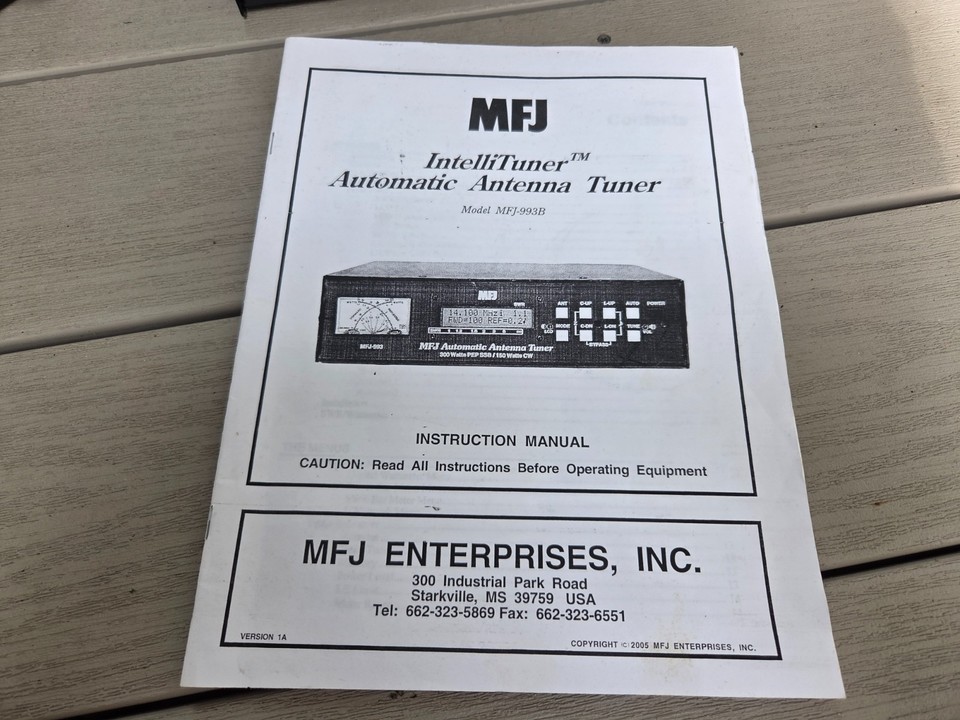 MFJ IntelliTuner Automatic Antenna Tuner Model 993B | eBay