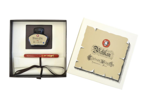 Pelikan M101N Bright Red Fountain Pen F Special Edition Box Set w/ Ink ...