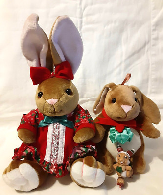 Lot of 3 Rabbits: 1983 Hallmark Ornament 1985 Rabbits Ears 1995 The ...