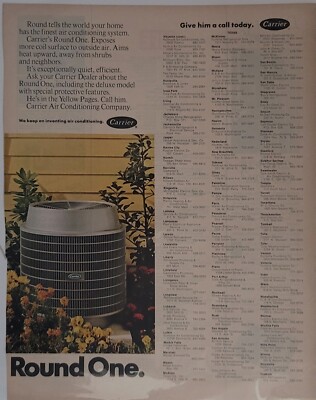 Vintage 70s Carrier Air Conditioning Round One Home Vintage Print ...