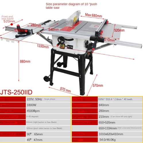 Woodworking sliding table saw home improvement multi-function desktop ...