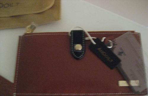 PRETTY 2 TONE BROWN WOMEN'S ANDOILT GENUINE LEATHER CREDIT CARD WALLET ...