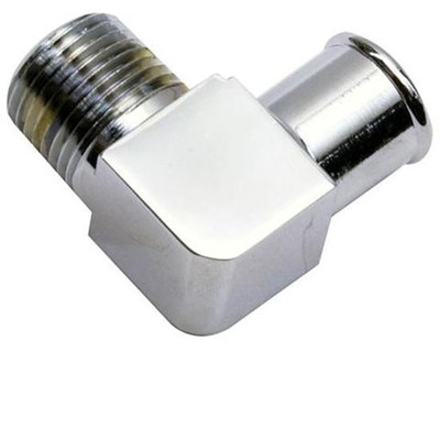 90 Degree Heater Water Pump Fitting Chrome Aluminum 5/8 Hose 1/2 NPT ...