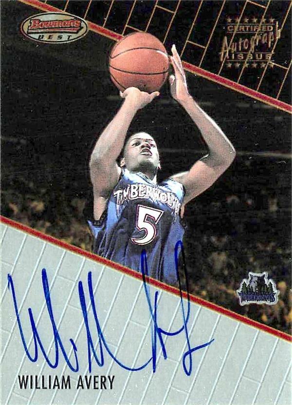 William Avery autographed Basketball Card Timberwolves 2000 Bowmans ...