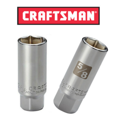New Craftsman Spark Plug Socket 1/2 or 3/8" Drive, 5/8", 3/4" , 13/16 ...